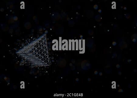 Wire frame Cubic cone. Connected dots and lines. connection structure. 3d Stock Photo - Alamy