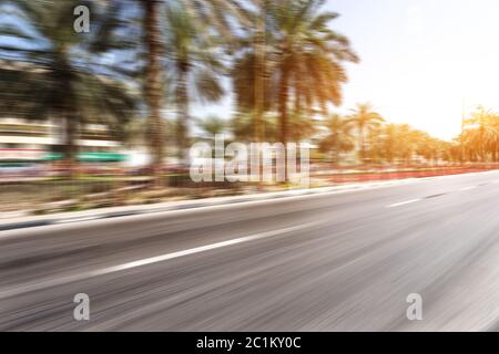 empty asphalt highway through modern city Stock Photo - Alamy