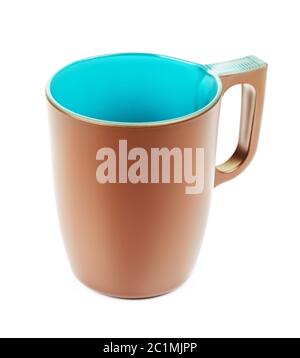 original brown coffee mug, isolated on white background Stock Photo - Alamy