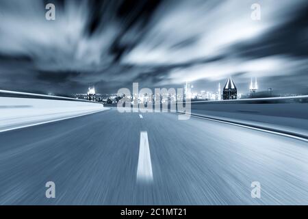 empty highway through modern city Stock Photo - Alamy