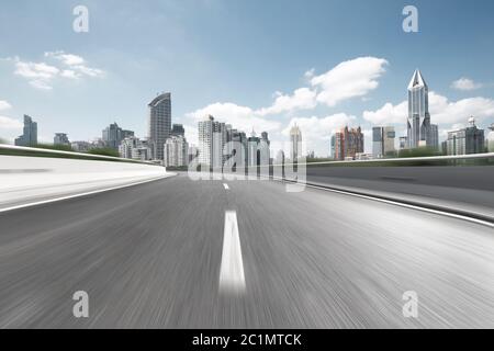 empty highway through modern city Stock Photo - Alamy