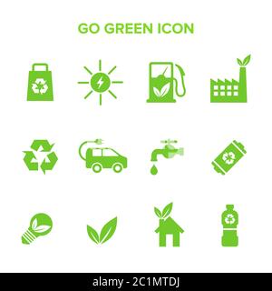 A vector illustration of go green icon sets Stock Vector Image & Art ...
