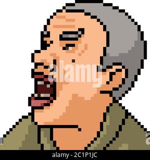 vector pixel art old man isolated cartoon Stock Vector Image & Art - Alamy