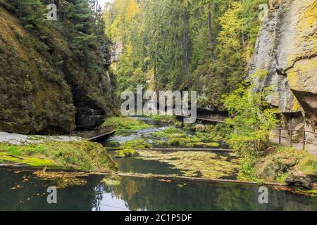 Edmunds gorge, Hrensko, (German Herrnskretschen) Czech Republic Stock ...