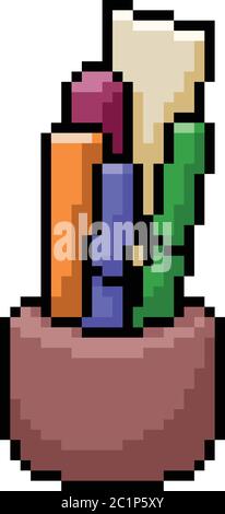 vector pixel art stationary isolated Stock Vector Image & Art - Alamy