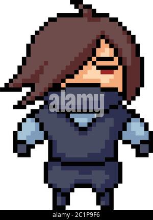 vector pixel art ninja isolated cartoon Stock Vector Image & Art - Alamy