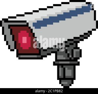 Security camera pixel art. 8 bit Videcam pixelated. Vector illustration ...