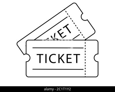 Double Ticket Admission. Black Illustration Isolated on a White ...