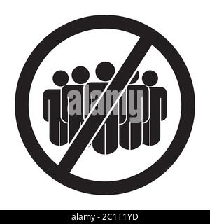 No crowd sign. Social distancing. Avoid crowds. Keep your distance ...