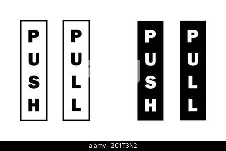 Pull push door sign.Open door board vector Stock Photo - Alamy
