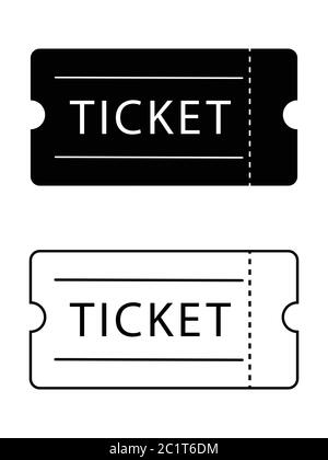 Double Ticket Admission. Black Illustration Isolated on a White ...