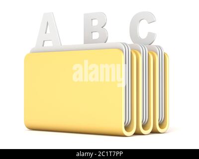 Three computer folders with ABC files 3D Stock Photo - Alamy