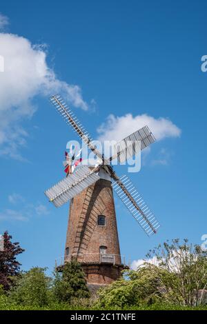 The historic windmill at Quainton in Buckinghamshire with the sails ...