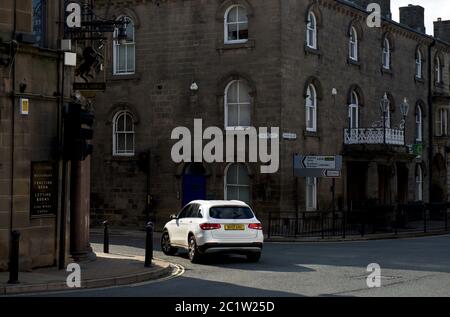 Car at road juction in Otley, West Yorkshire, England UK Stock Photo ...