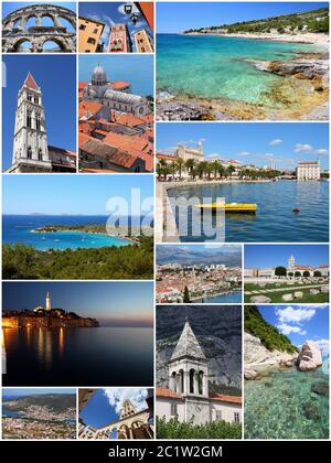 The collage of images at Split, Croatia Stock Photo - Alamy