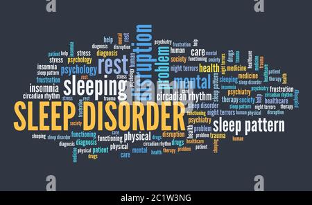 Insomnia concepts word cloud. Sleep disorder keywords illustration ...