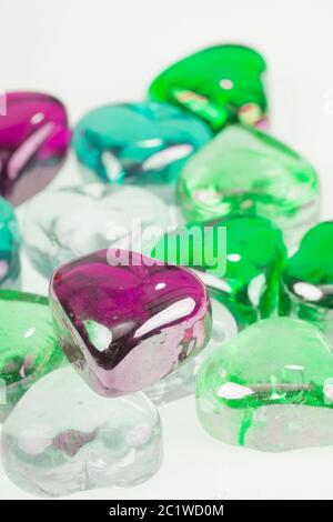 Little glass hearts Stock Photo - Alamy