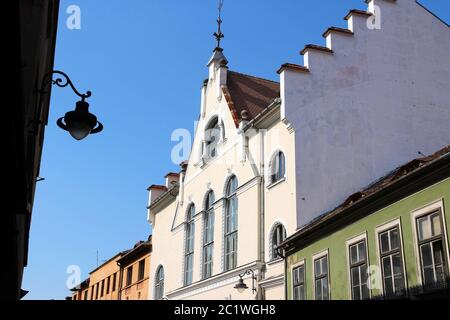 Sibiu city in Romania. Colorful street view Stock Photo - Alamy
