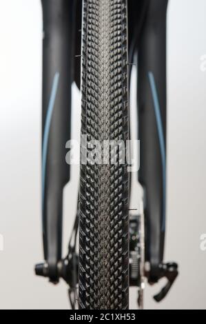 Tyre of bicycle wheel. Front view, isolated on white Stock Photo - Alamy