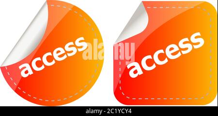 access stickers set on white, icon button Stock Photo - Alamy