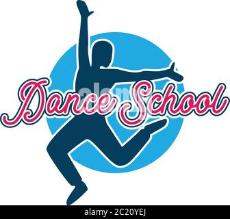 dance logo for dance school or dance studio isolated on white ...