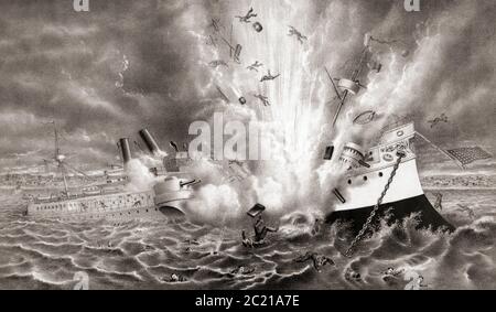 Sinking of the USS Maine, 1898 Stock Photo - Alamy