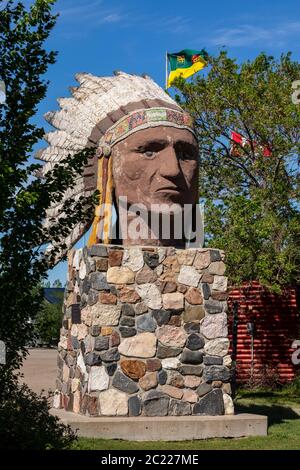 Indian Head Sculpture in Canada Stock Photo - Alamy