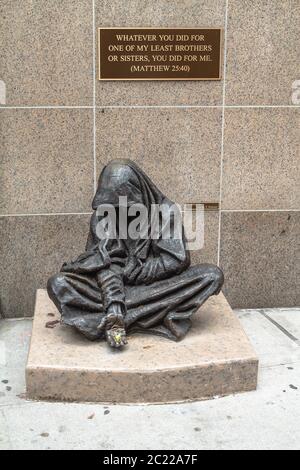 Timothy Schmalz' sculpture of Jesus as a beggar symbolizes charity and ...