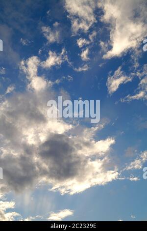 White cumulus clouds on the background of the blue sky Stock Photo - Alamy