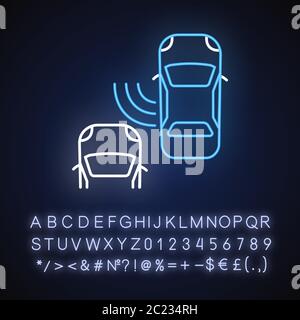 Car blind spot monitoring warning light, BSM system indicator on ...