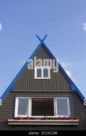 Wooden house gable Stock Photo - Alamy