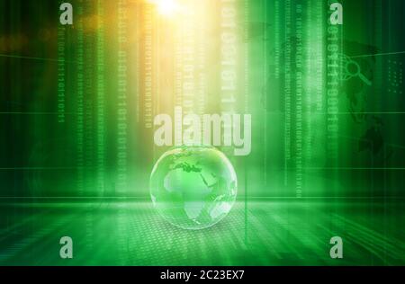 Graphical abstract digital data center with binary code, digital technologies concept. 3d ...