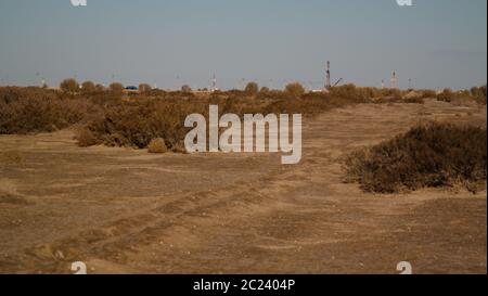 nature gas production at aralkum desert as a bed of former Aral sea at ...