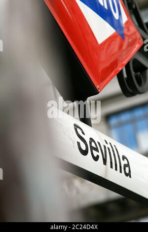 Metro sign shows underground stop Stock Photo - Alamy