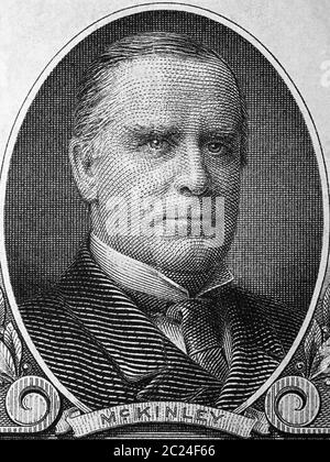 A portrait of US President William McKinley at his desk in the Treaty ...