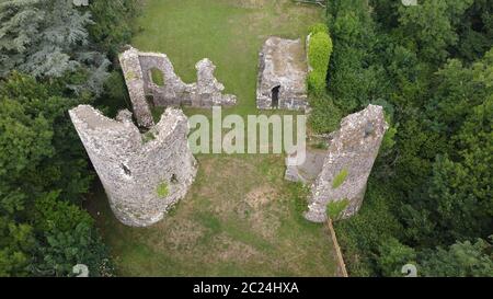 Aerial view of Narberth Castle, Pembrokeshire Wales UK Stock Photo - Alamy