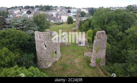 Aerial view of Narberth Castle, Pembrokeshire Wales UK Stock Photo - Alamy