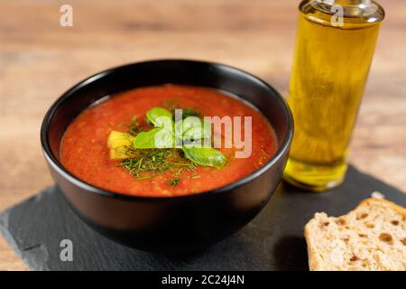 Traditional cold spanish tomato gazpacho soup Stock Photo - Alamy