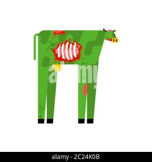 Zombie Cow. beef green monster. vector illustration Stock Vector Image ...