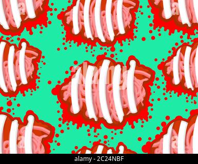 Belly zombie. ribs and guts Internal organs of zombie Stock Vector ...