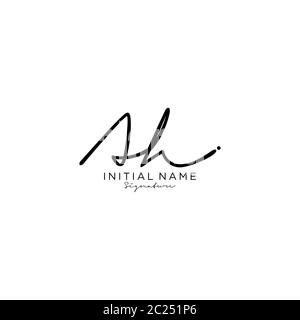 A H AH Initial letter handwriting and signature logo. Beauty vector ...