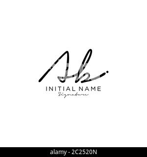 A B AB Initial letter handwriting and signature logo. Beauty vector ...