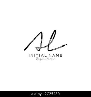 AL Initial letter handwriting and signature logo. A concept handwriting ...