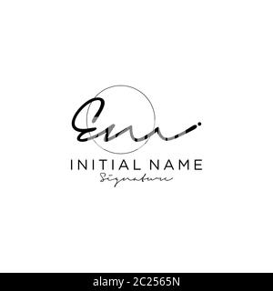 EM Letter Signature Logo Template elegant design logo. Hand drawn ...