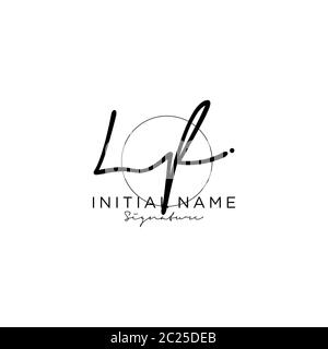 LF Initial letter handwriting and signature logo. A concept handwriting initial logo with ...