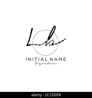 L B LB Initial letter handwriting and signature logo. Beauty vector ...