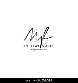 MF Initial letter handwriting and signature logo. A concept handwriting ...