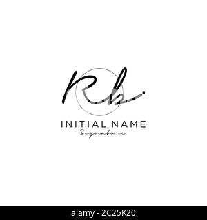 R B RB Initial letter handwriting and signature logo. A concept ...