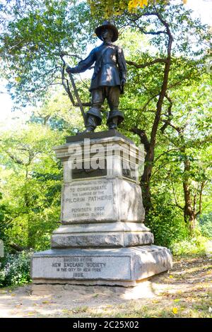 Pilgrim monument in Central Park, New York made by John Quincey Adams ...