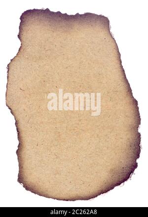 Burned white paper isolated over white background Stock Photo - Alamy